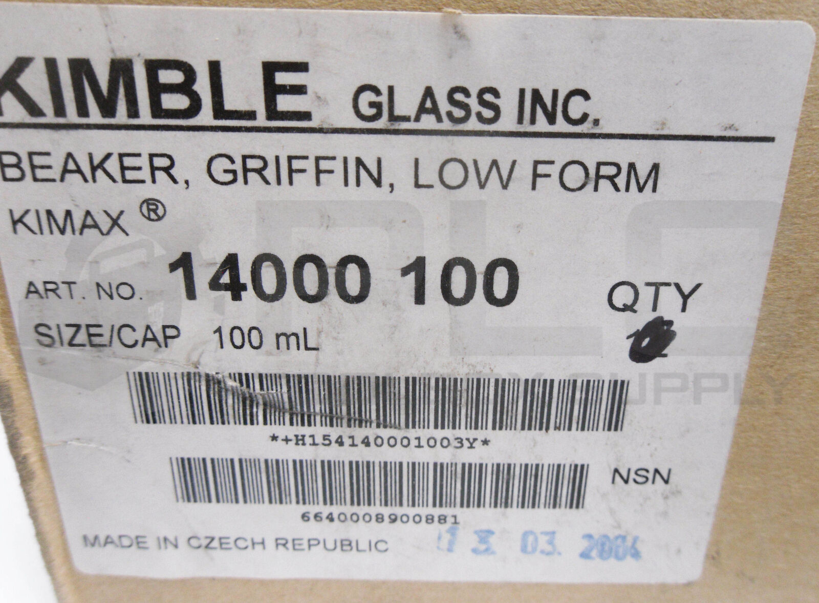 NEW BOX OF 7 KIMBLE GLASS 14000 LOW FORM GRIFFIN BEAKERS 100ML 14000 ...