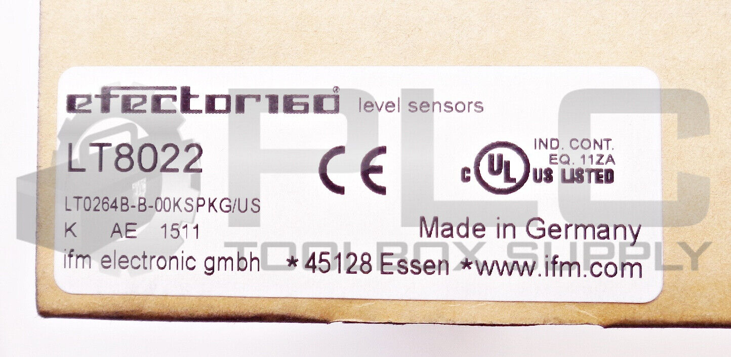 NEW EFECTOR IFM LT8022 LEVEL SENSOR - PLC Toolbox Supply