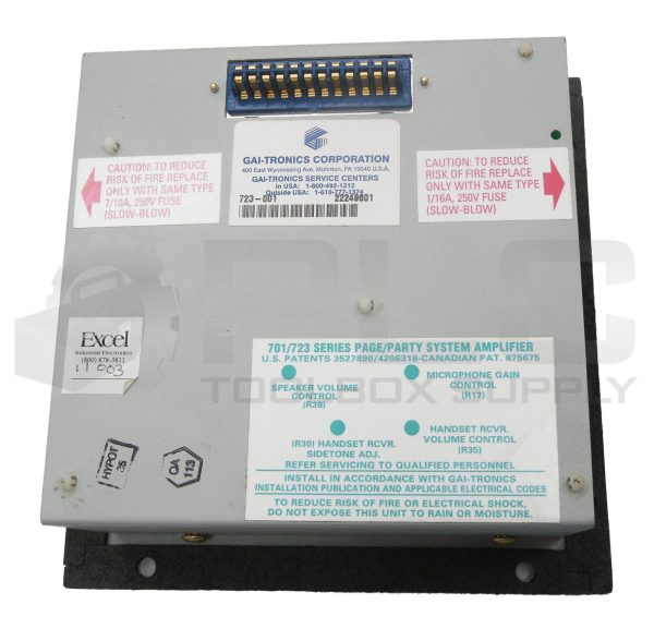 NEW GAI-TRONICS 723-001 REMOTE HANDSET/SPEAKER AMPLIFIER 120VAC 50-60HZ 0.46A - PLC Toolbox Supply