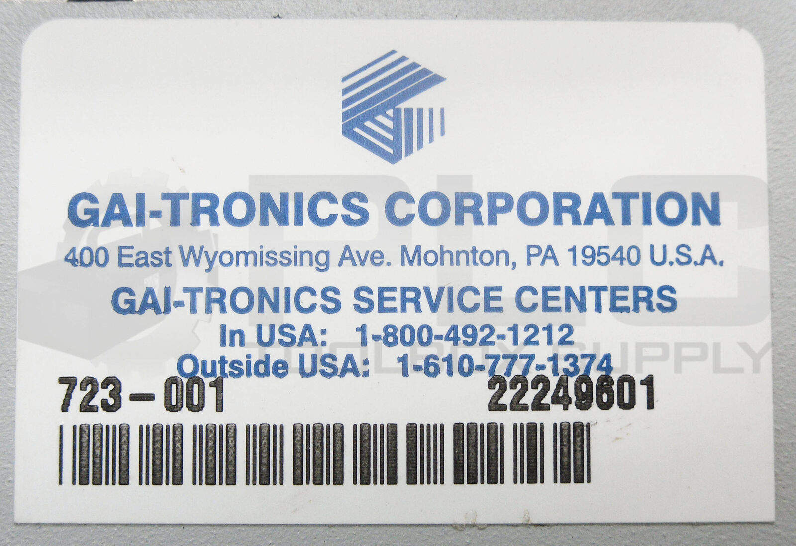 NEW GAI-TRONICS 723-001 REMOTE HANDSET/SPEAKER AMPLIFIER 120VAC 50-60HZ 0.46A - PLC Toolbox Supply