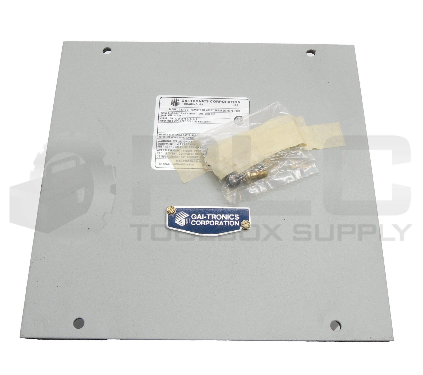 NEW GAI-TRONICS 723-001 REMOTE HANDSET/SPEAKER AMPLIFIER 120VAC 50-60HZ 0.46A - PLC Toolbox Supply