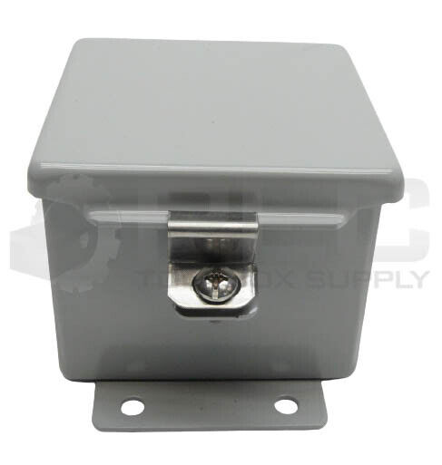 NEW HAMMOND 1414A ENCLOSURE, JUNCTION BOX, STEEL, GRAY, 4x4x3in - PLC ...