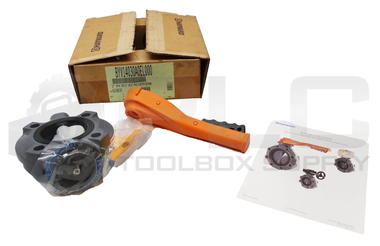 NEW HAYWARD BYV14030A0EL000 3" BUTTERFLY VALVE PVC/GFPP/EPDM - PLC ...