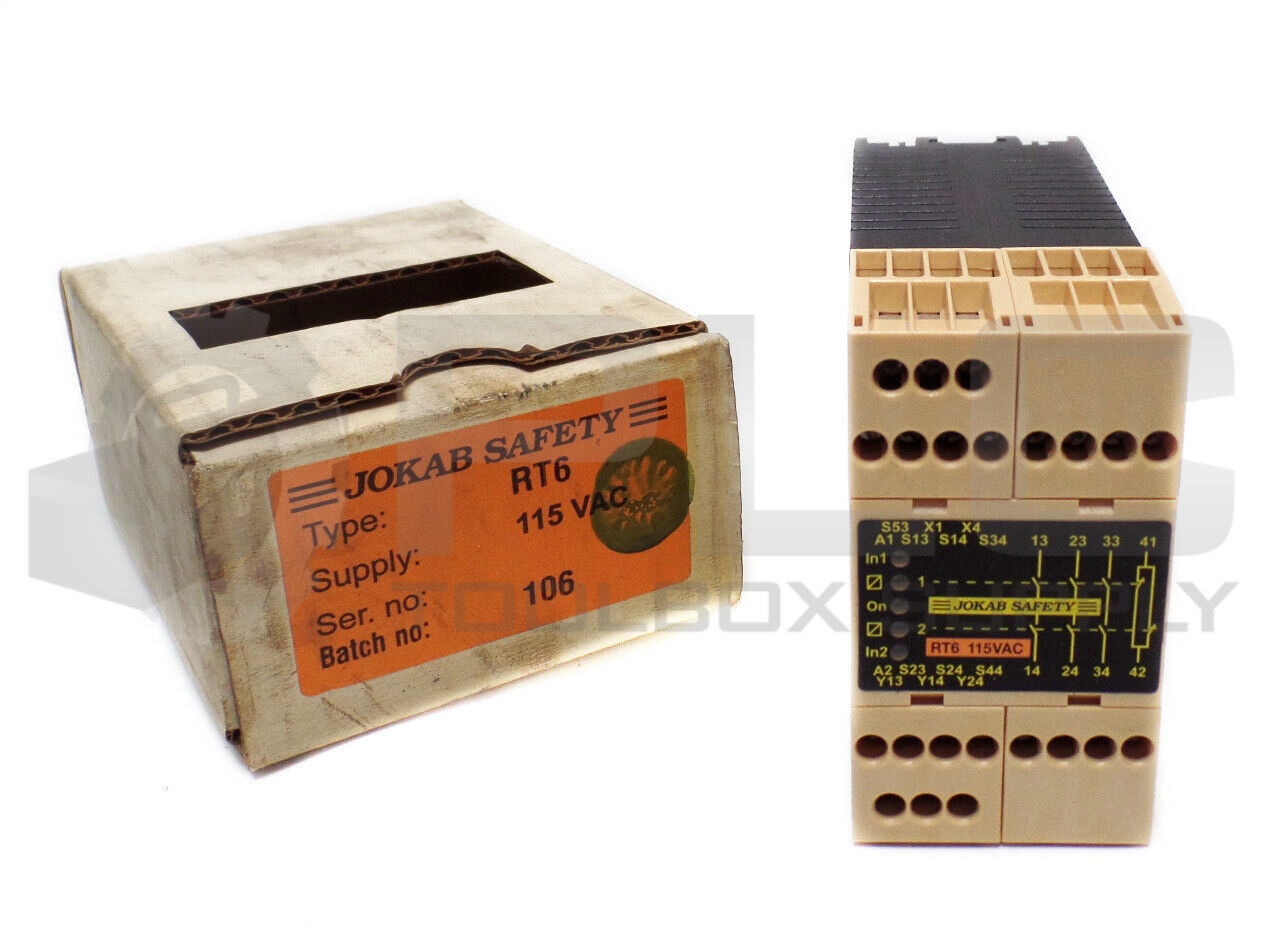 NEW JOKAB SAFETY RT6 RELAY, RT6-115VAC - PLC Toolbox Supply