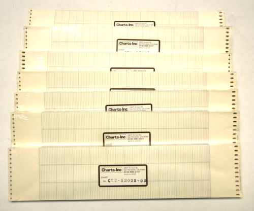 NEW LOT OF 7 CHARTS CTW-63025-00 FOLDING CHART PAPER - PLC Toolbox Supply