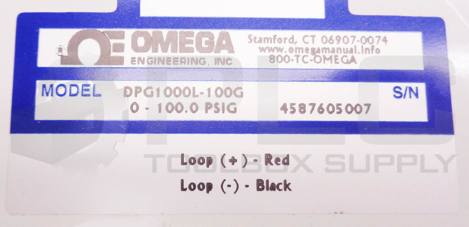 NEW OMEGA DPG1000L-100G DIGITAL PRESSURE GAUGE 100PSIG - PLC Toolbox Supply