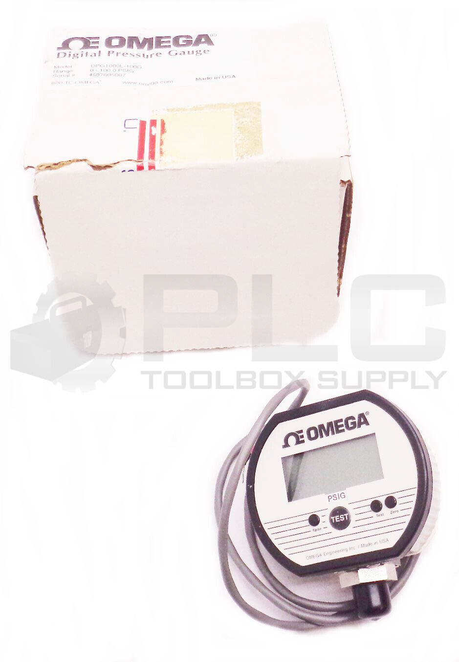 NEW OMEGA DPG1000L-100G DIGITAL PRESSURE GAUGE 100PSIG - PLC Toolbox Supply