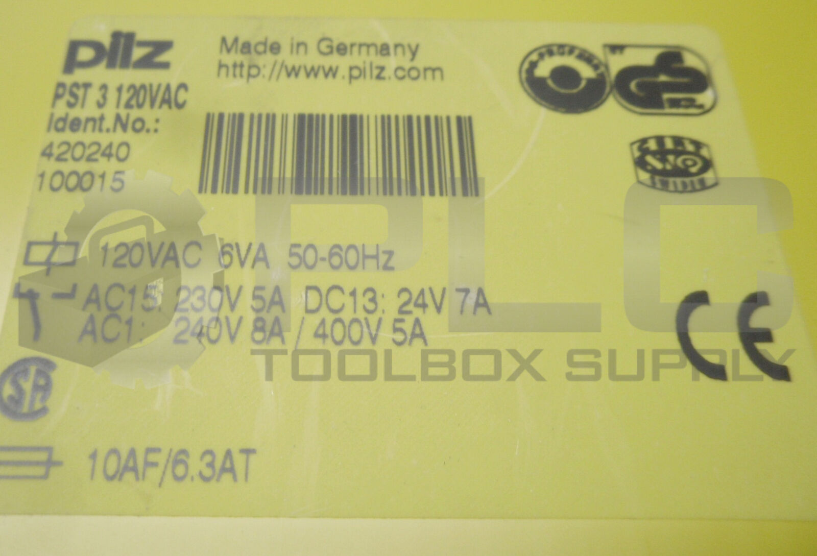 NEW PILZ PST-3-120VAC SAFETY RELAY 5AMP 230V COIL120VAC 6VA 50/60HZ ...