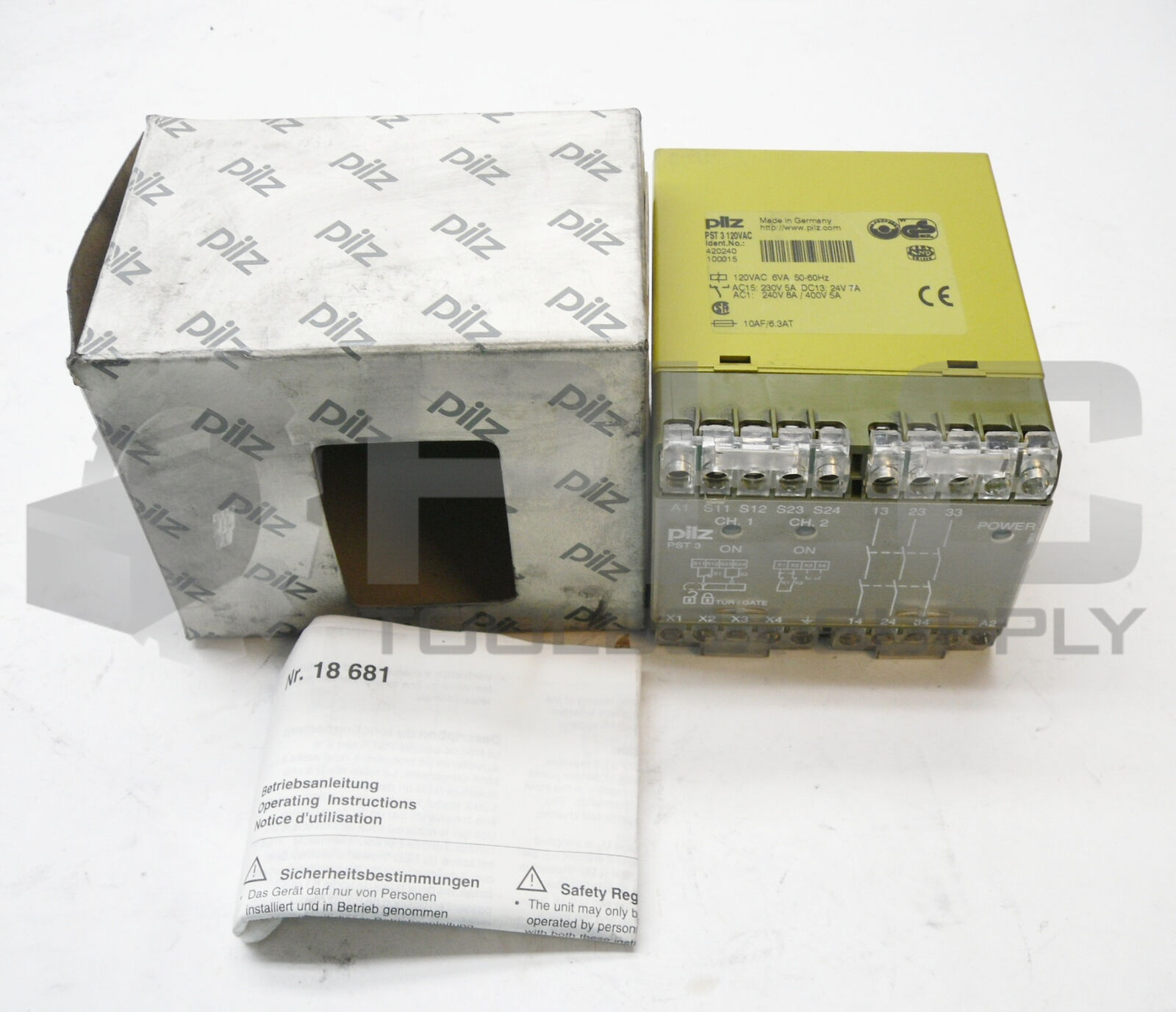NEW PILZ PST-3-120VAC SAFETY RELAY 5AMP 230V COIL120VAC 6VA 50/60HZ ...