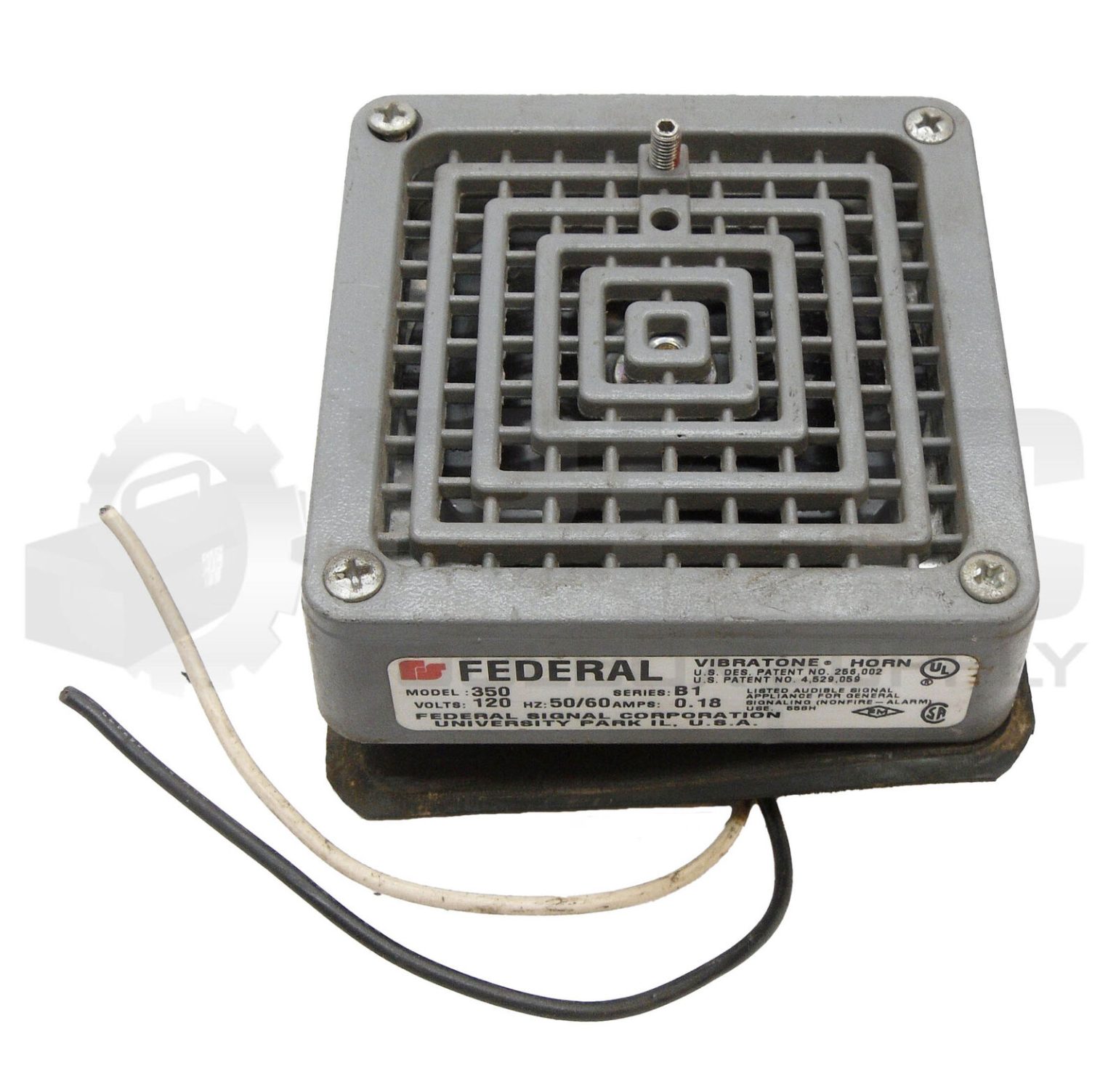 FEDERAL SIGNAL 350 /B1 VIBRATONE HORN 12V 50/60HZ 0.18A *READ* - PLC ...
