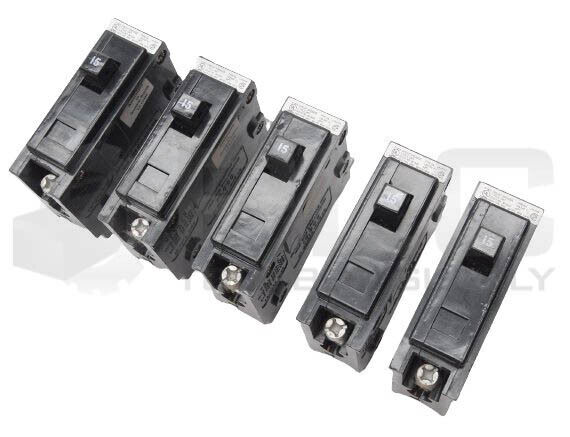 LOT OF 5 REFURBISHED EATON BAB1015 CIRCUIT BREAKER 1 POLE 120/240V 15A ...