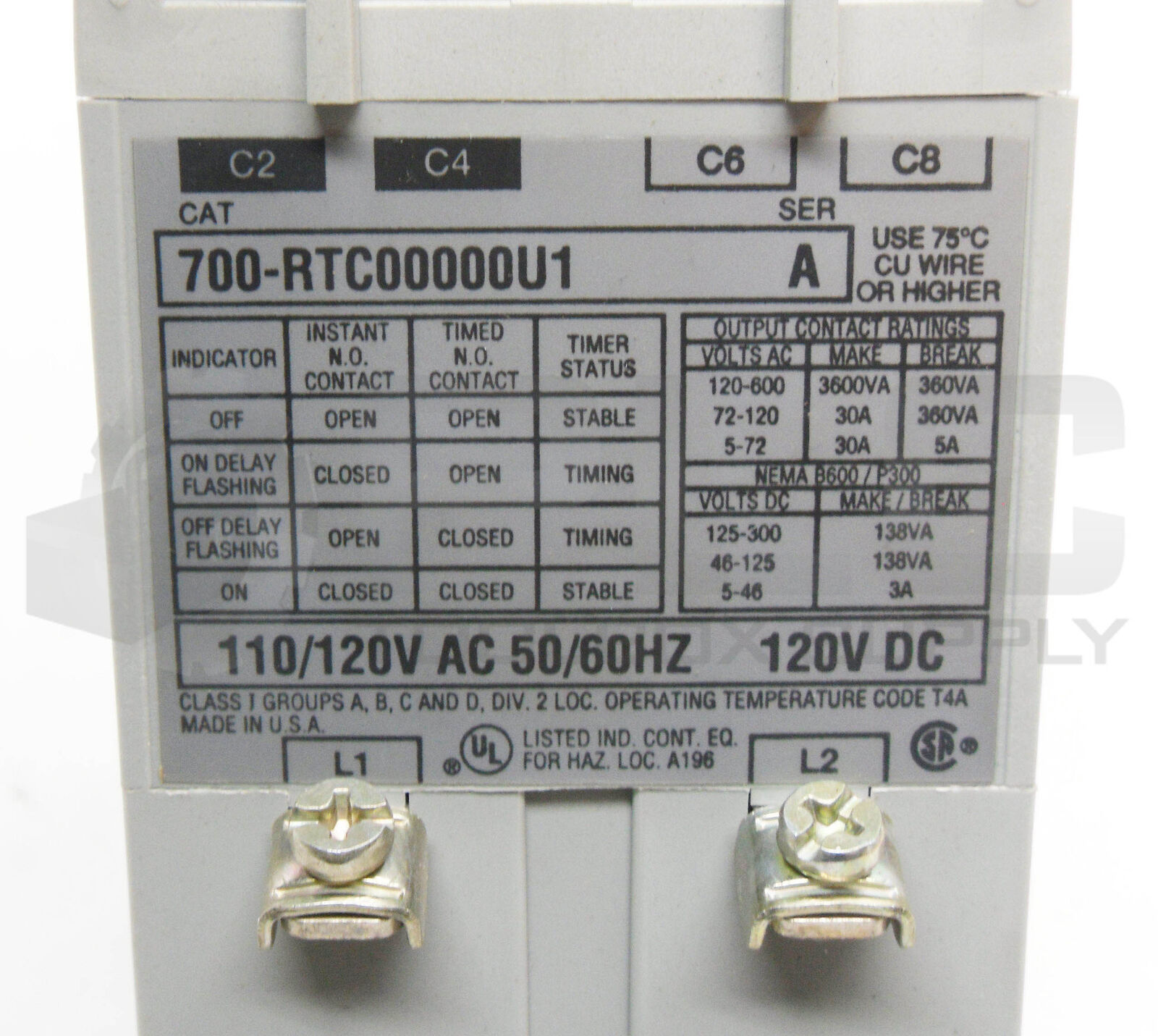 NEW ALLEN BRADLEY 700-RTC00000U1 /A SOLID STATE TIMING RELAY 110-120VAC ...