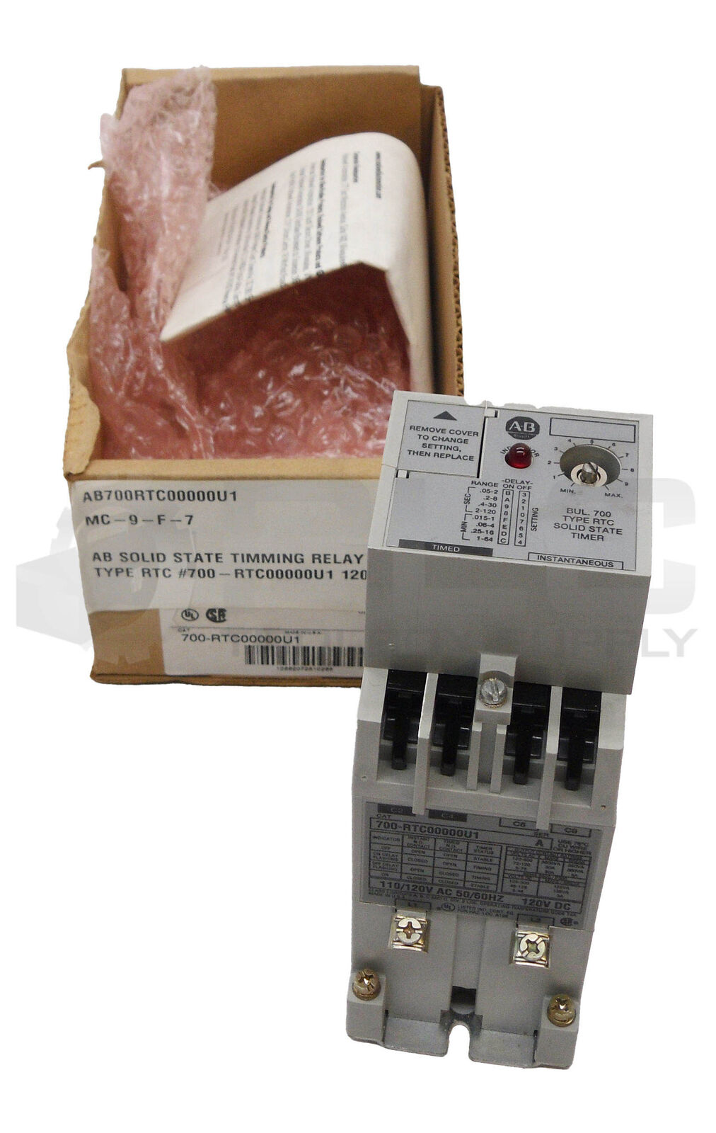 NEW ALLEN BRADLEY 700-RTC00000U1 /A SOLID STATE TIMING RELAY 110-120VAC ...