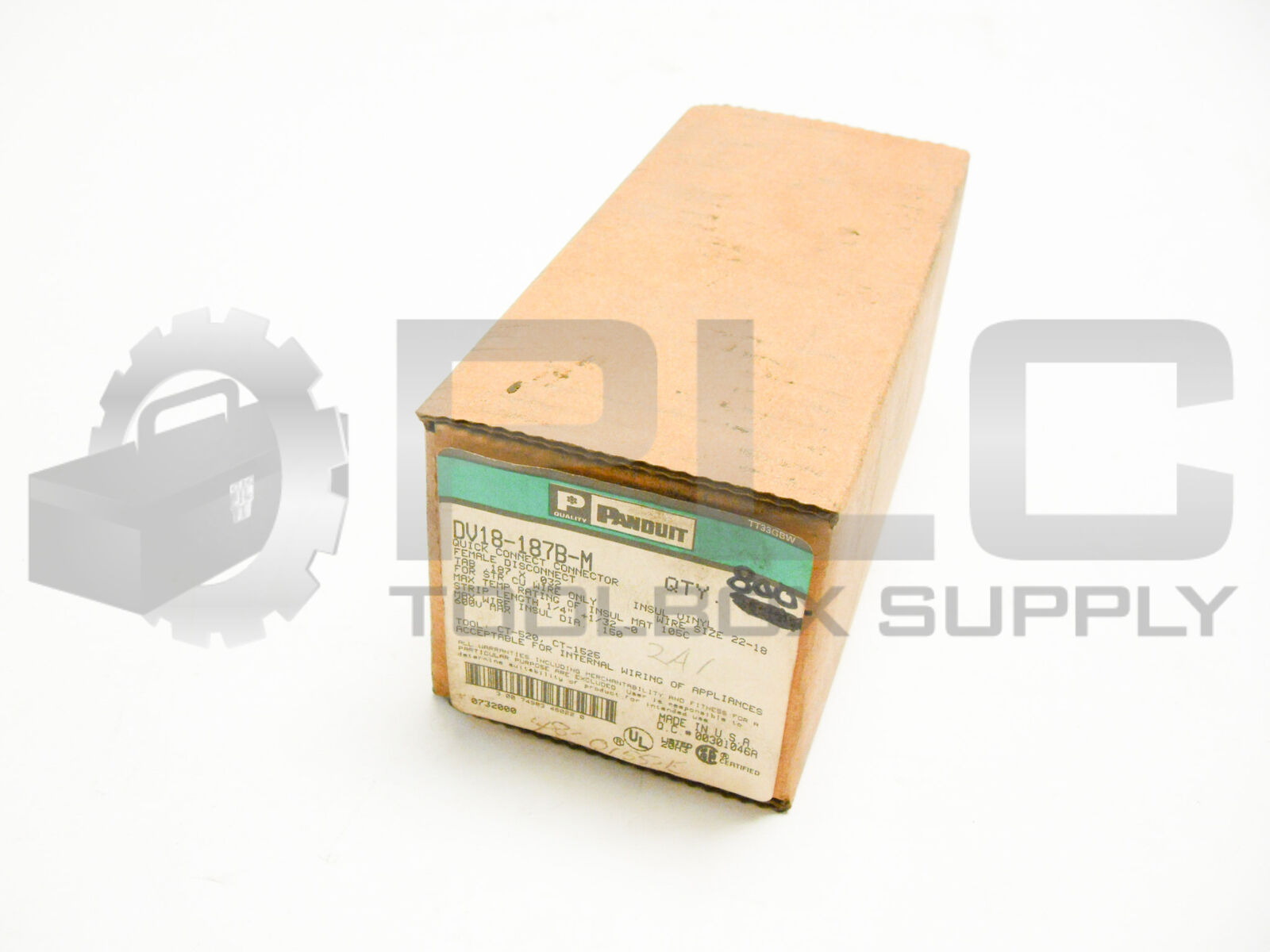 NEW BOX OF 800 PANDUIT DV18-187B-M FEMALE DISCONNECT CONNECTOR - PLC ...
