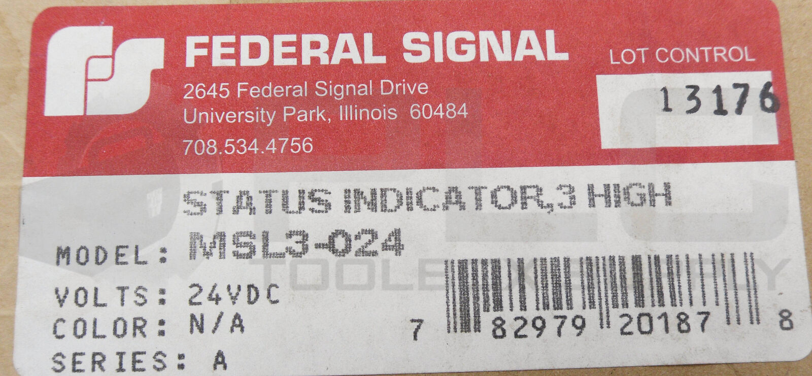 NEW FEDERAL SIGNAL MSL3-024 /A STATUS INDICATOR 3 HIGH 24V AC/DC 50 ...