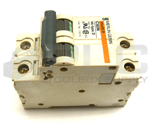 MERLIN GERIN 24518 2 POLE CIRCUIT BREAKER C60N 4A TYPE D - PLC Toolbox Supply