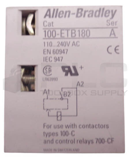 NEW ALLEN BRADLEY 100-ETB180 SER. A TIMING MODULE, 110-240V AC - PLC ...