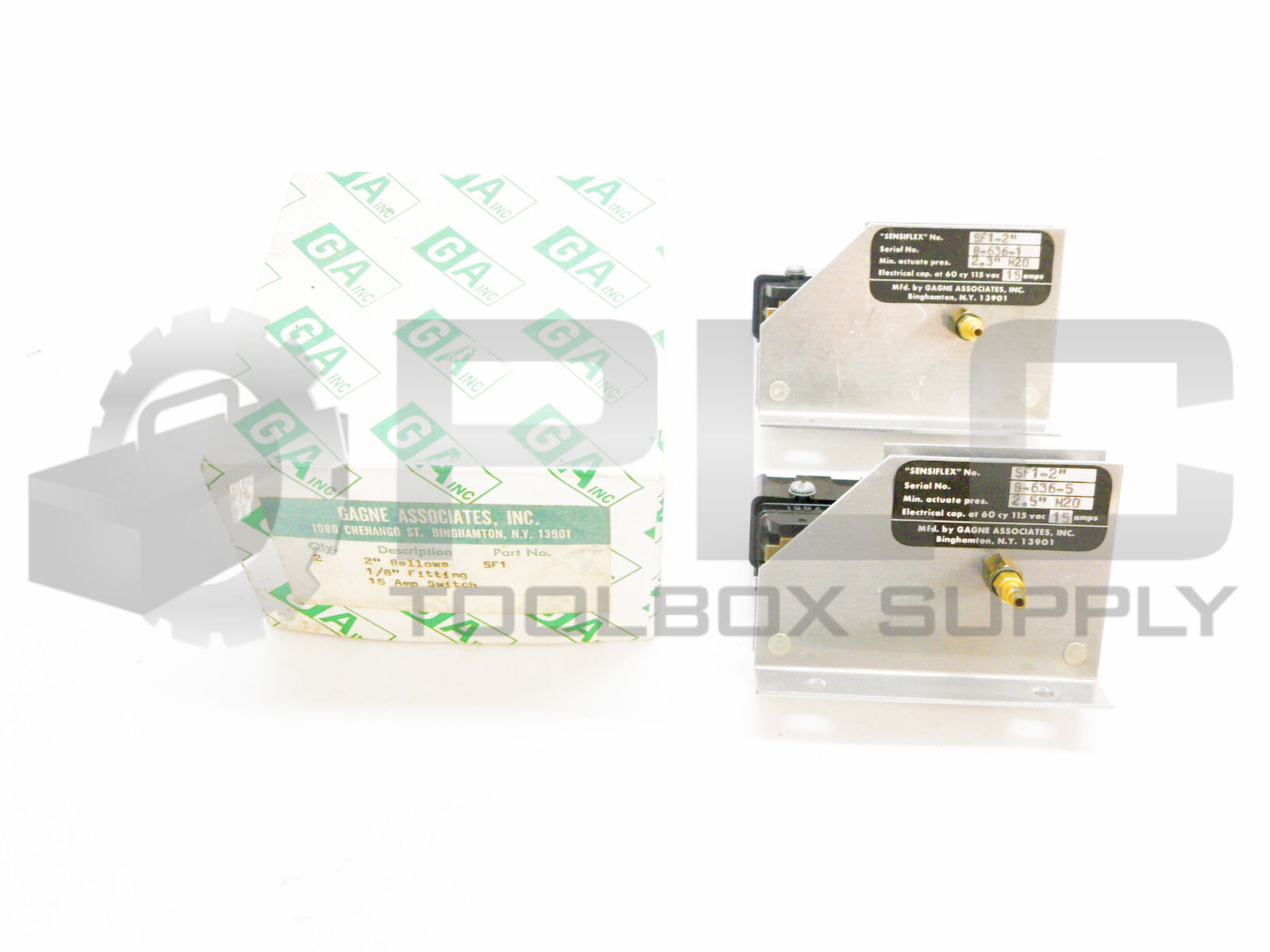 NEW BOX OF 2 GAGNE SF1-2" PRESSURE SWITCH SF1 2" 1/8" FITTING 15 AMP ...