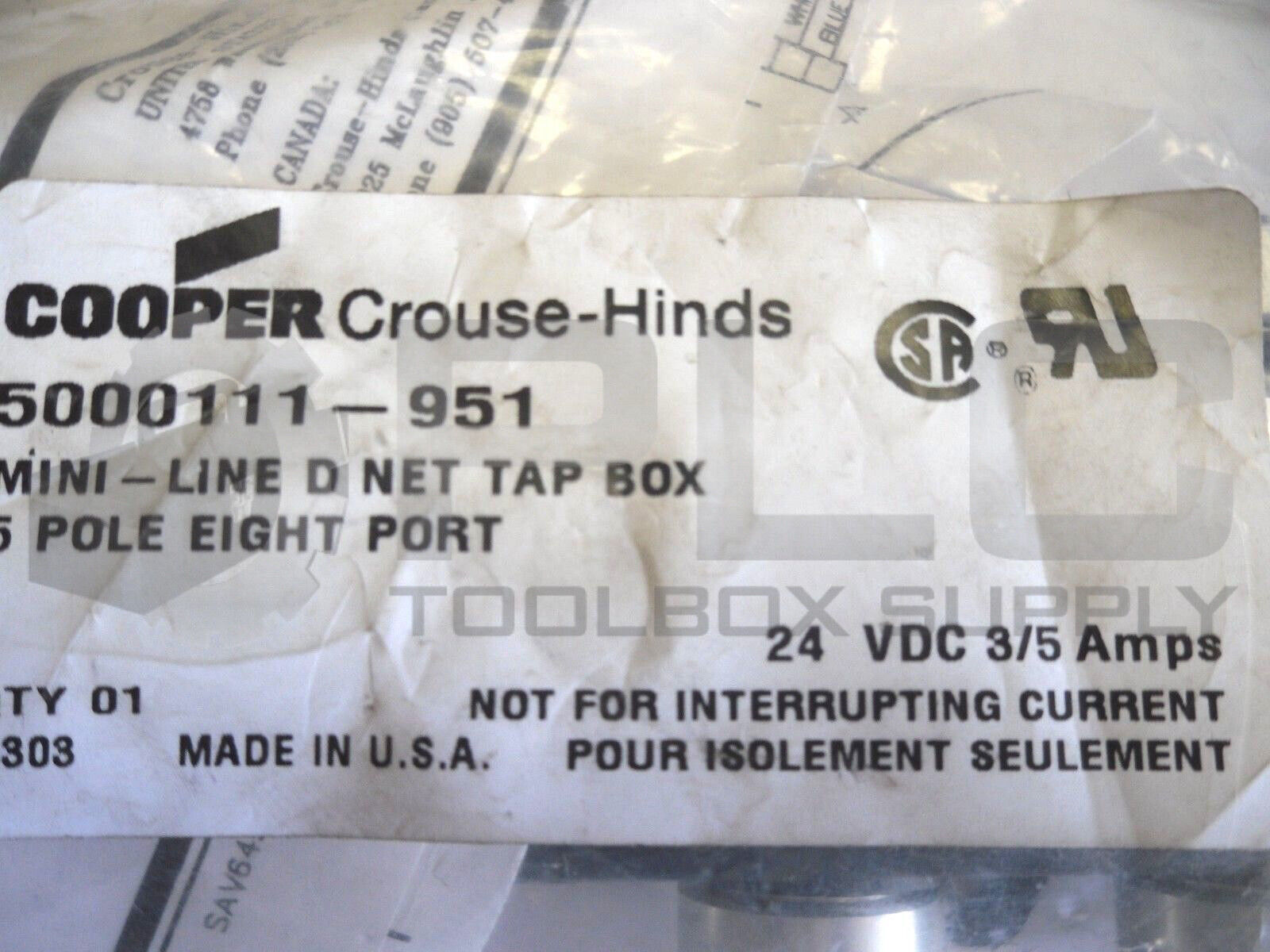 NEW COOPER 5000111-951 MINI-LINE D NET TAP BOX 5 POLE EIGHT PORT - PLC ...