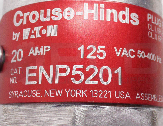 NEW CROUSE HINDS ENP5201 HAZARDOUS LOCATION PLUG 20A 125VAC 50-400HZ ...