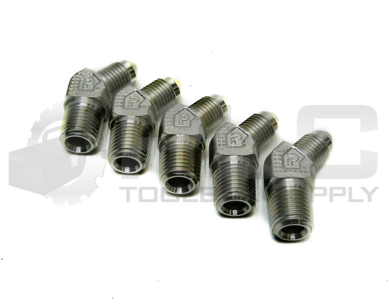 LOT OF 5 NEW PARKER 4-4 VTX-S MALE 45 DEG ELBOW 1/4 JIC X 1/4 NPT MALE ...