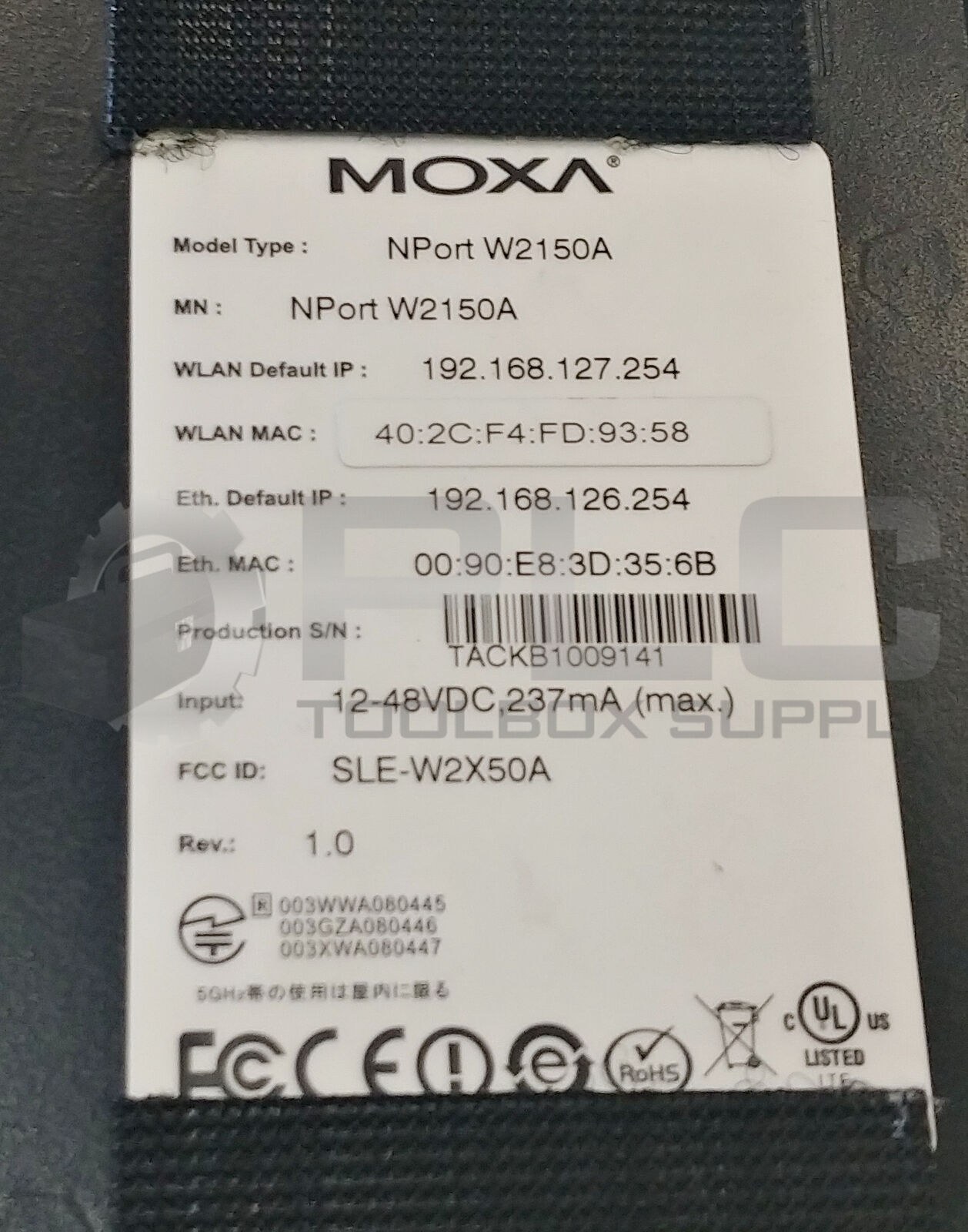 MOXA NPORT W2150A WIRELESS SERIAL DEVICE SERVER W/ ANTENNA - PLC Toolbox Supply