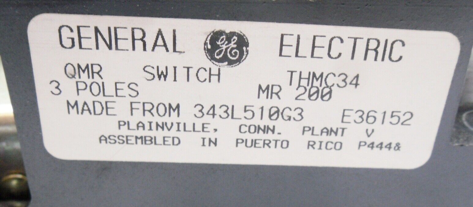 NEW IN BOX GENERAL ELECTRIC THMC34 DISCONNECT SWITCH - PLC Toolbox Supply