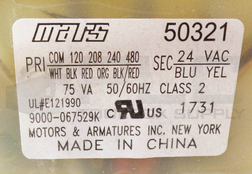 NEW MARS 50321 75VA CONTROL TRANSFORMER 480V 50/60HZ *READ* - PLC ...