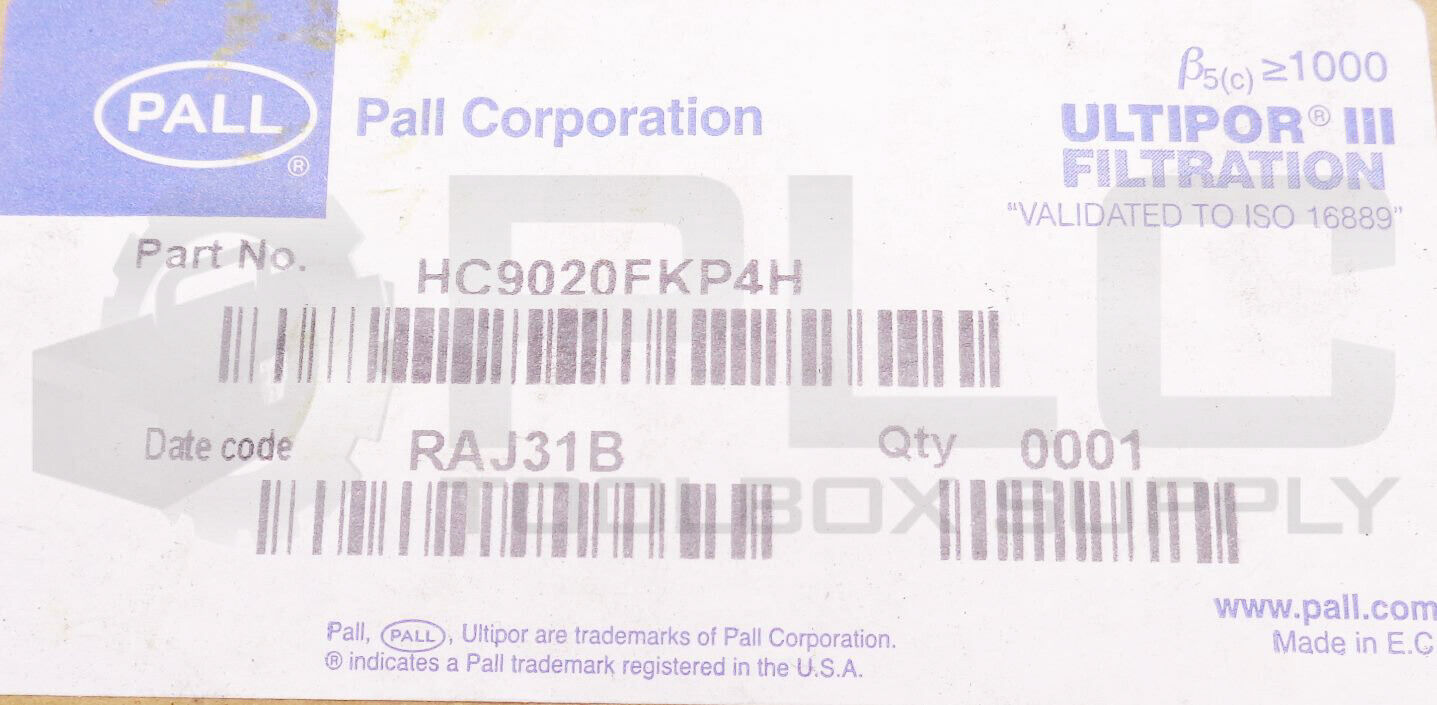 NEW PALL HC9020FKP4H FILTER ELEMENT - PLC Toolbox Supply