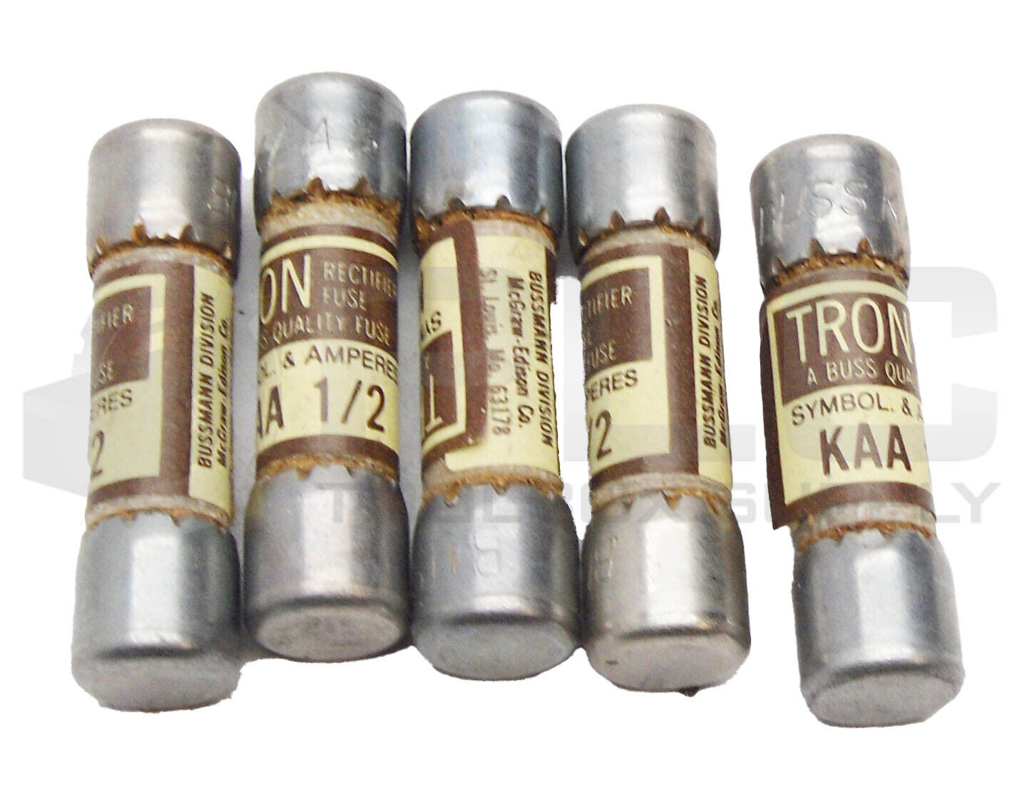 LOT OF 5 TRON KAA-1/2 RECTIFIER FUSES - PLC Toolbox Supply