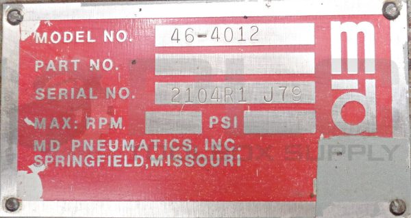 MD PNEUMATICS 46-4012 ROTARY POSITIVE BLOWER - PLC Toolbox Supply