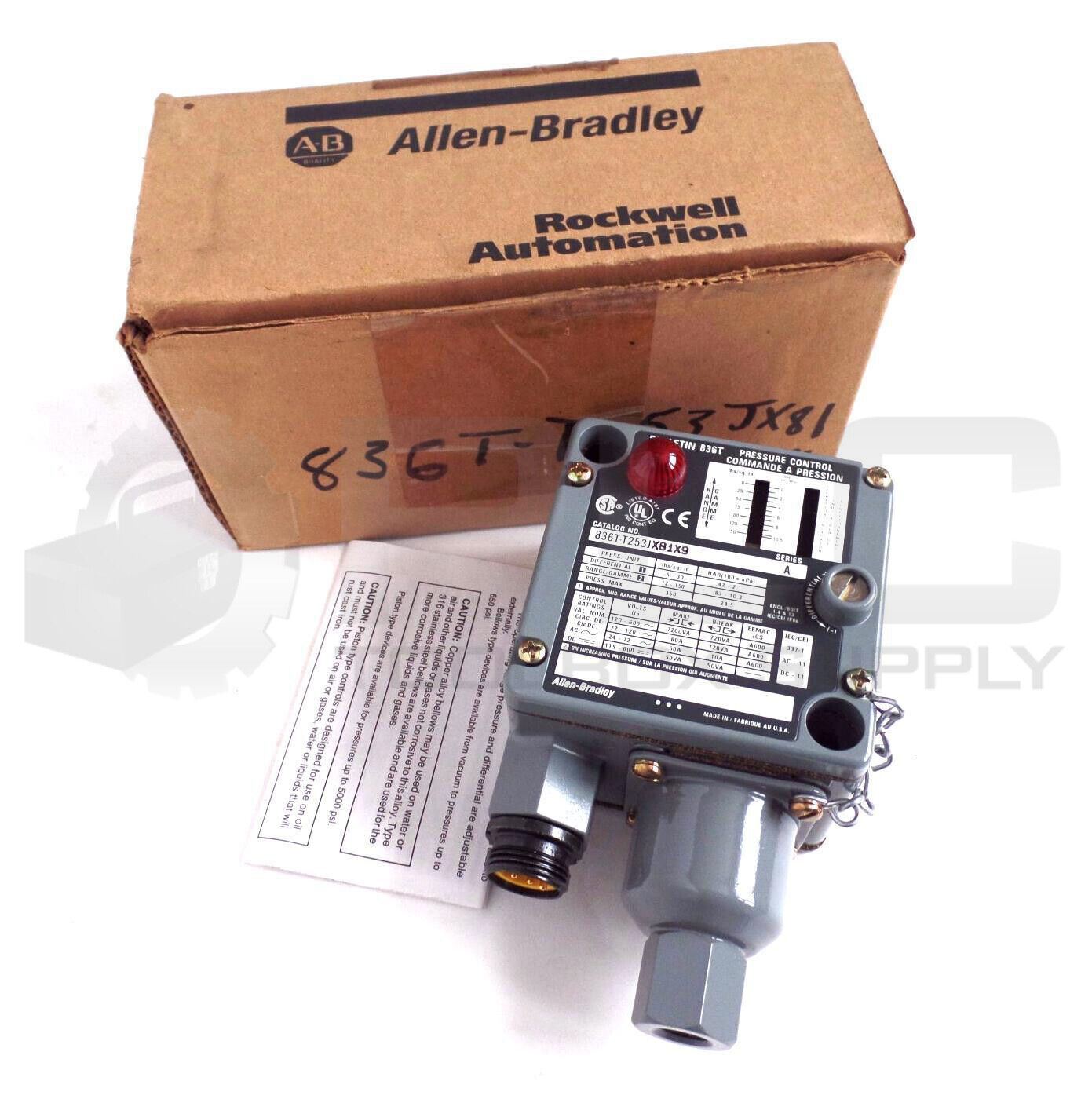NEW ALLEN BRADLEY 836T-T253JX81X9 SER A CONTROL SWITCH PRESSURE ...