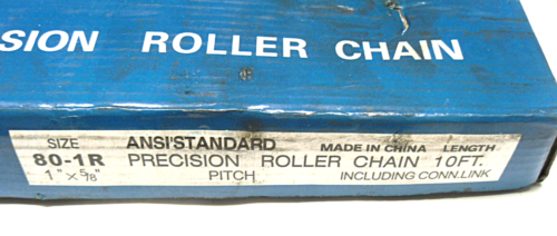 NEW ALLIED-LOCKE 80-1R 10 FT PRECISION ROLLER CHAIN - PLC Toolbox Supply