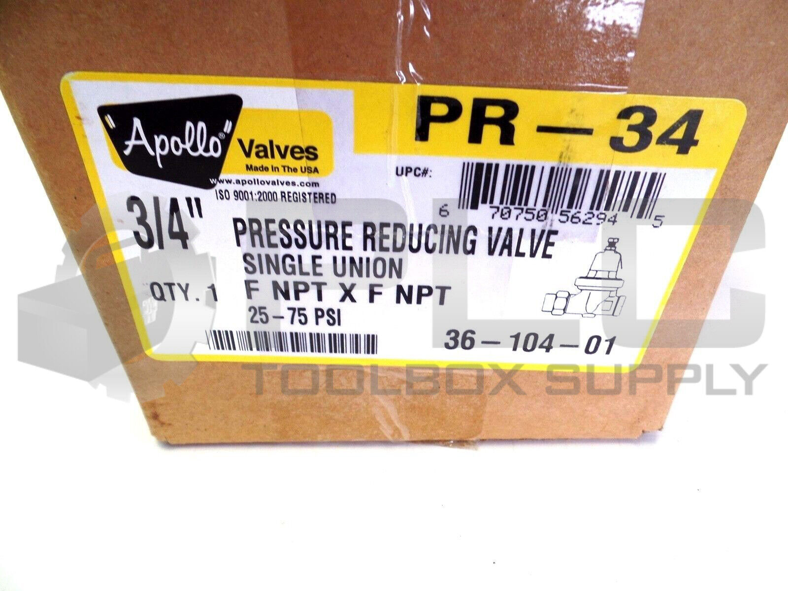 NEW APOLLO VALVE PR34 3610401 25-75 PSI 3/4 NPT - PLC Toolbox Supply