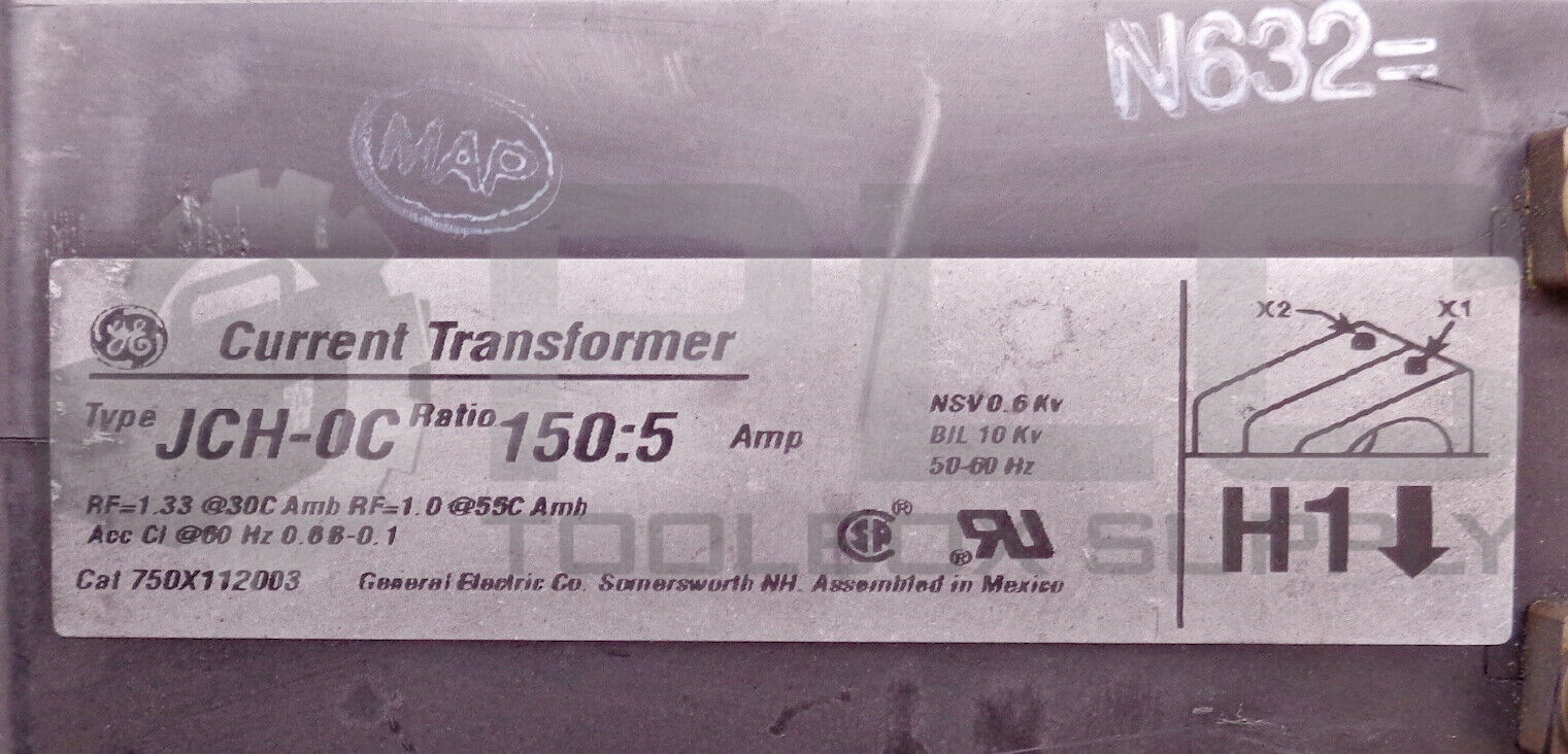 NEW GE JCH-0C CURRENT TRANSFORMER RATIO 150:5 - PLC Toolbox Supply