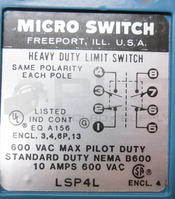 NEW HONEYWELL MICRO SWITCH LSP4L LIMIT SWITCH - PLC Toolbox Supply