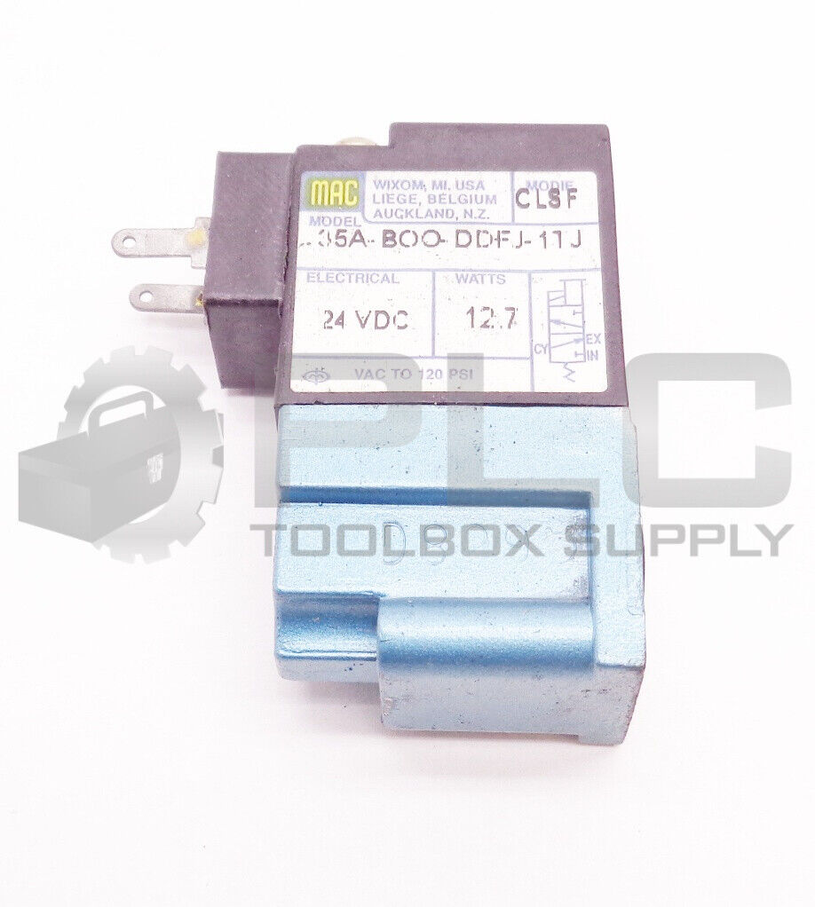 NEW MAC 35A-BOO-DDFJ-1TJ SOLENOID VALVE 24VDC 12.7W - PLC Toolbox Supply