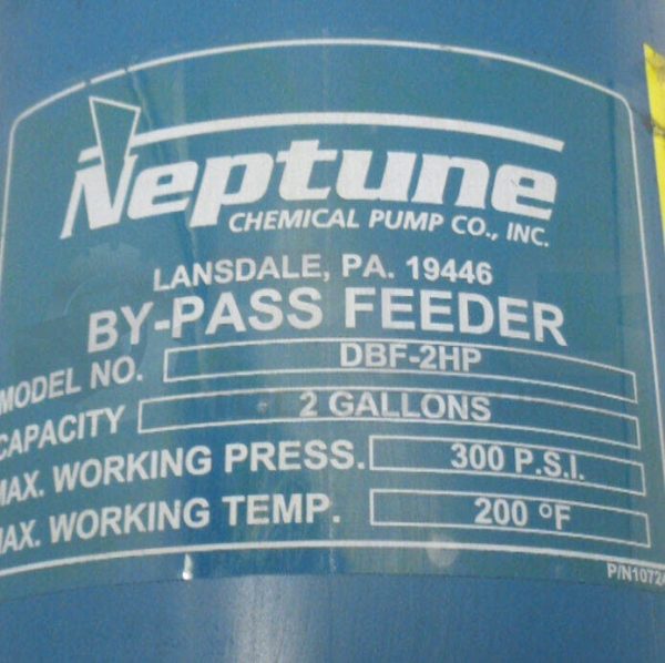 NEW NEPTUNE DBF-2HP BY-PASS FEEDER 2 GALLON 300PSI - PLC Toolbox Supply