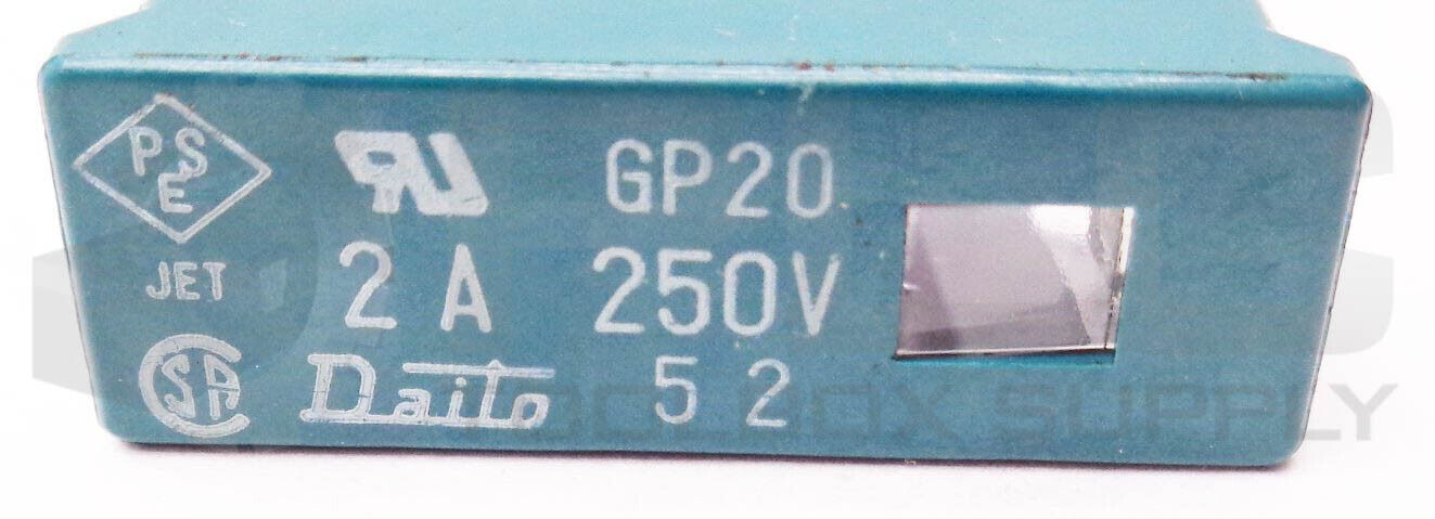 LOT OF 7 NEW FANUC DAITO GP20 2AMP 250V GREEN ALARM FUSES - PLC Toolbox Supply