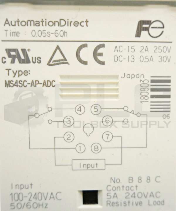 NEW AUTOMATION DIRECT MS4SC-AP-ADC TIME DELAY RELAY, RANGE: 0.05S-60H ...