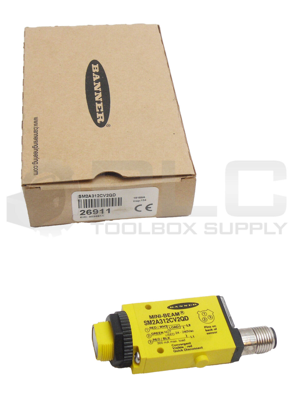 NEW BANNER SM2A312CV2QD MINI-BEAM SENSOR, 24-240VAC, 26911 - PLC ...