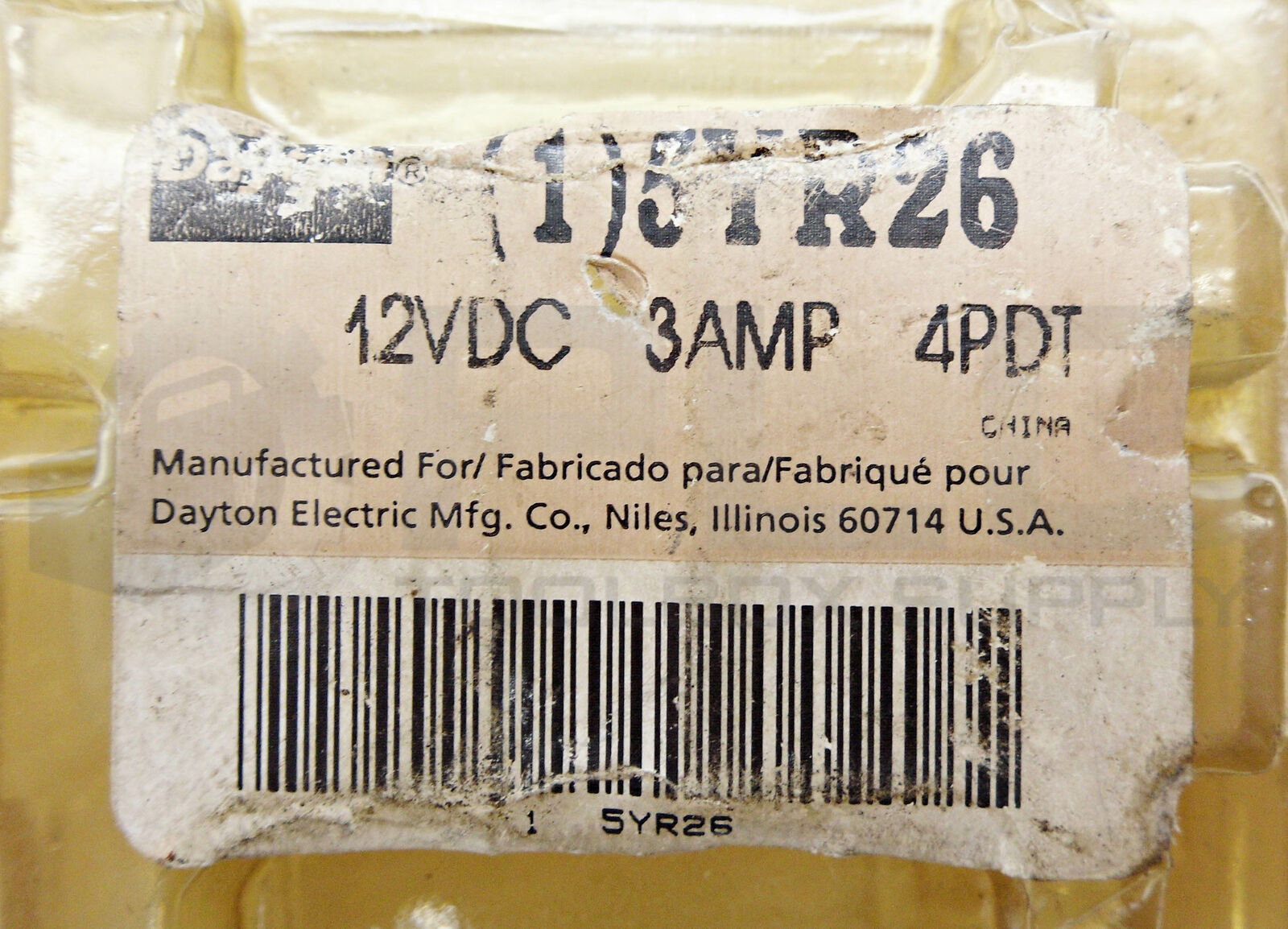 NEW DAYTON 5YR26 PLUG IN RELAY 12VDC 3AMP 4PDT - PLC Toolbox Supply