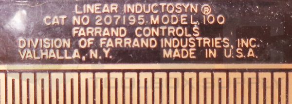 NEW LINEAR INDUCTOSYN 207195 PRECISION SCALE INCH MODEL 100 FARRAND ...