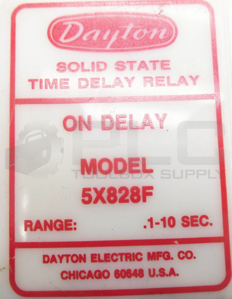 DAYTON 5X828F SOLID STATE TIME DELAY RELAY .1-10SEC W/ 700-HN100 /A ...