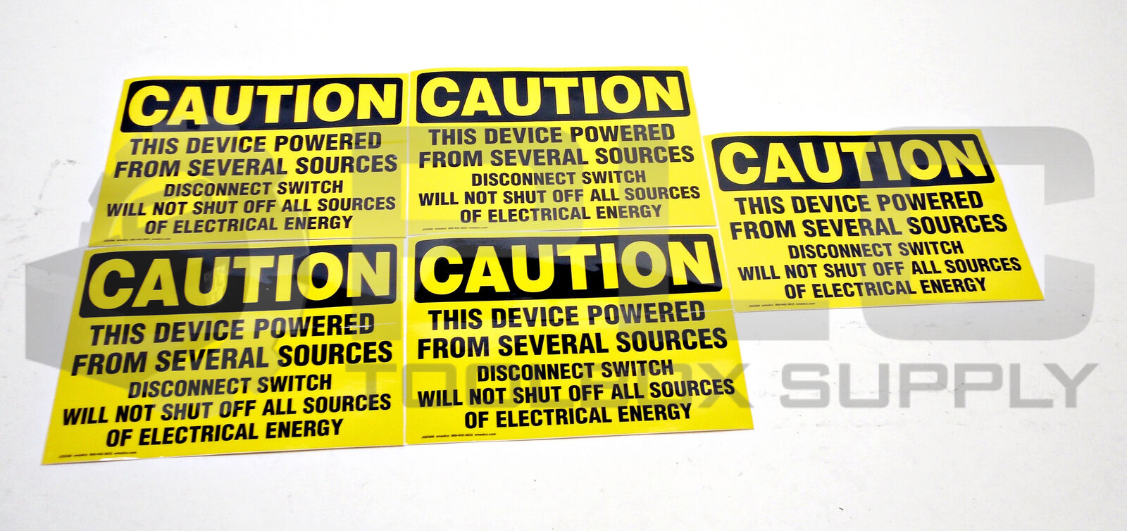 LOT OF 5 NEW EMED CO. JQS266 CAUTION VOLTAGE WARNING LABEL - PLC ...