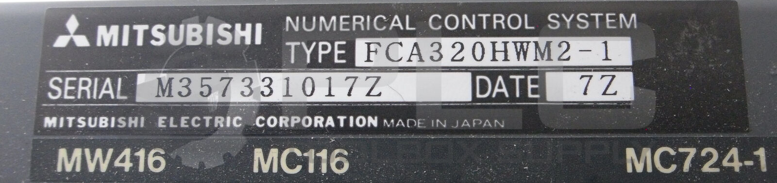 MITSUBISHI FCA320HWM2-1 NUMERICAL CONTROL SYSTEM RACK - PLC Toolbox Supply