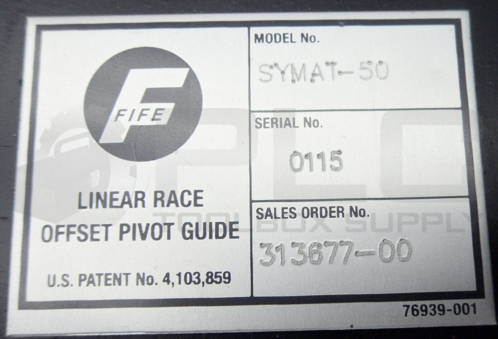 NEW FIFE SYMAT-50 LINEAR RACE OFFSET PIVOT GUIDE 10" ROLLER - PLC ...