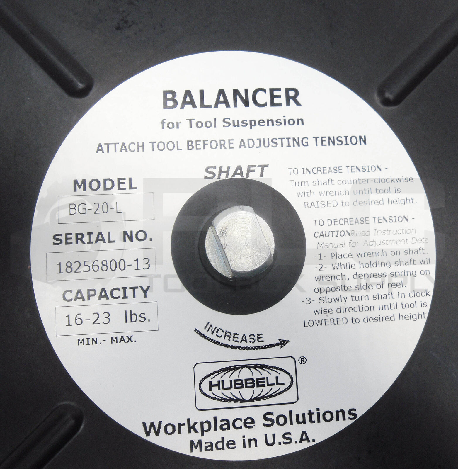 NEW HUBBELL BG-20-L TOOL BALANCE REEL 16-23LBS GR624032 - PLC Toolbox ...
