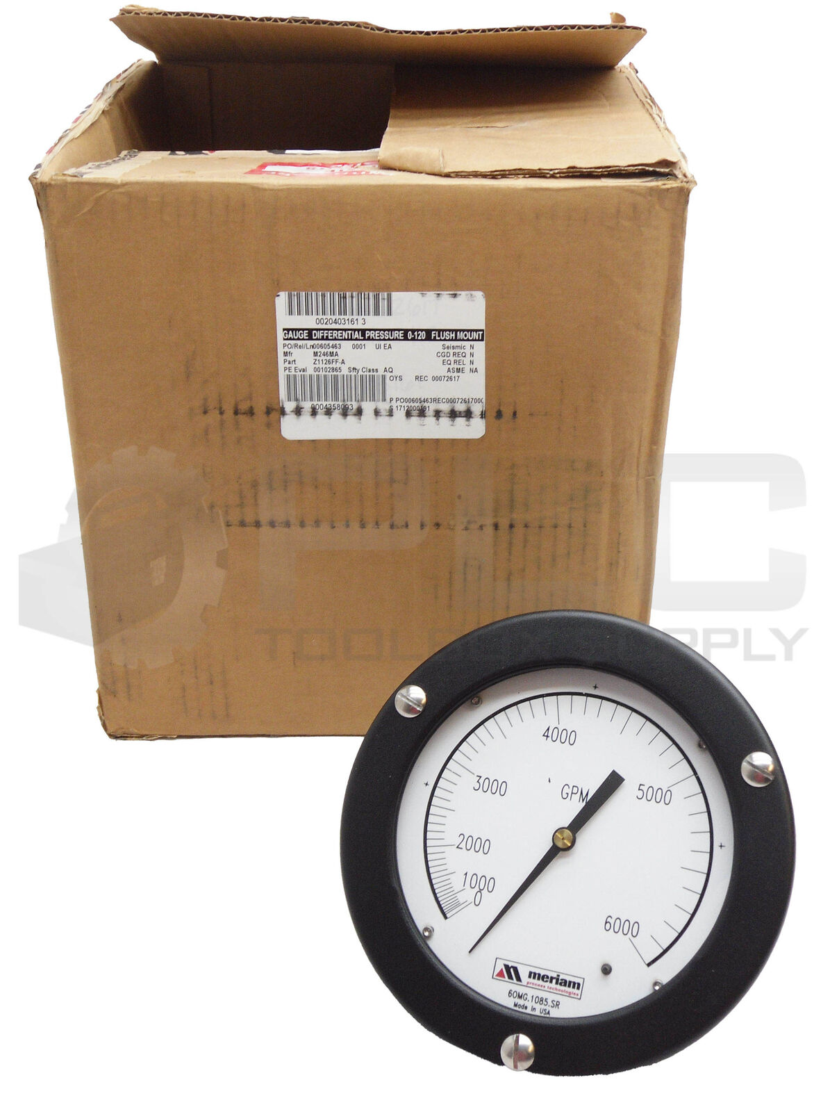 NEW MERIAM Z1126FF-A DIFFERENTIAL PRESSURE GAUGE 0-6000GPM 120"WC - PLC ...