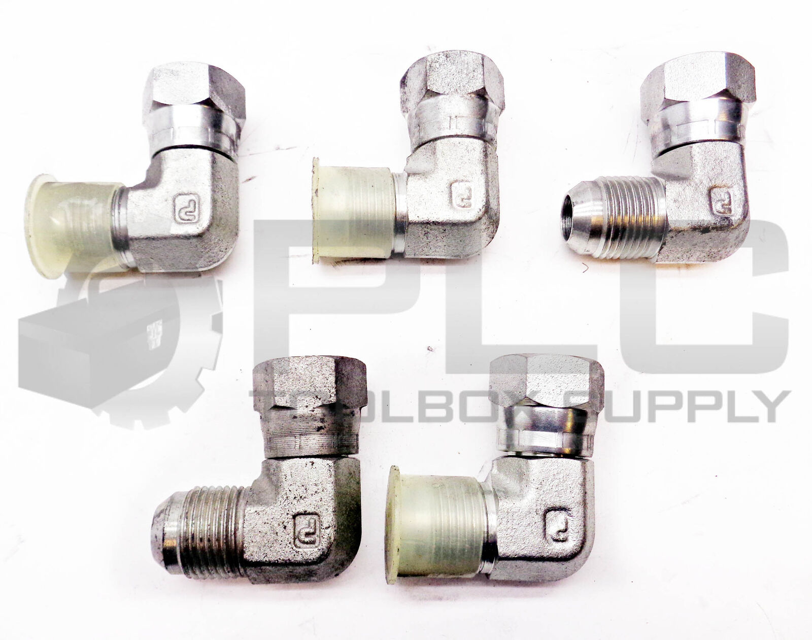 LOT OF 5 NEW PARKER 3/4" MALE TO 7/8" FEMALE 90° ELBOW FITTING - PLC ...